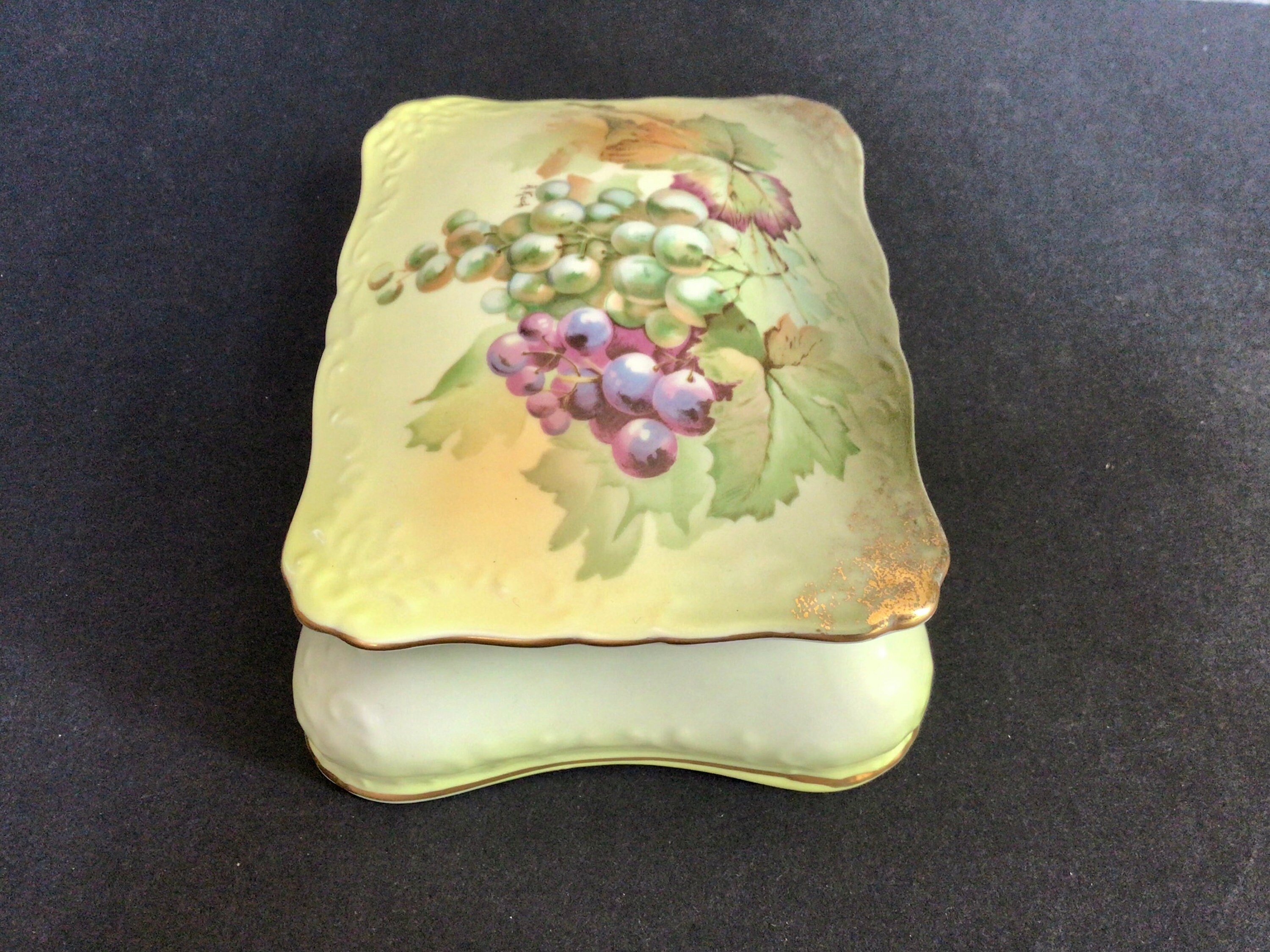 Antique Porcelain Box With Lid A & C Bavaria Koch Signed | Etsy