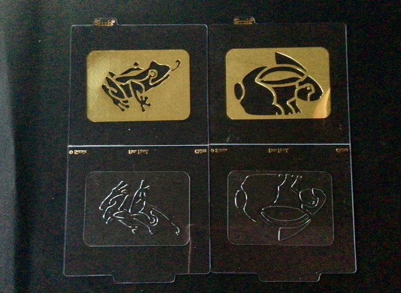 Vintage Brass Stencil Set, Sizzix Frog and Rabbit Embossing ...