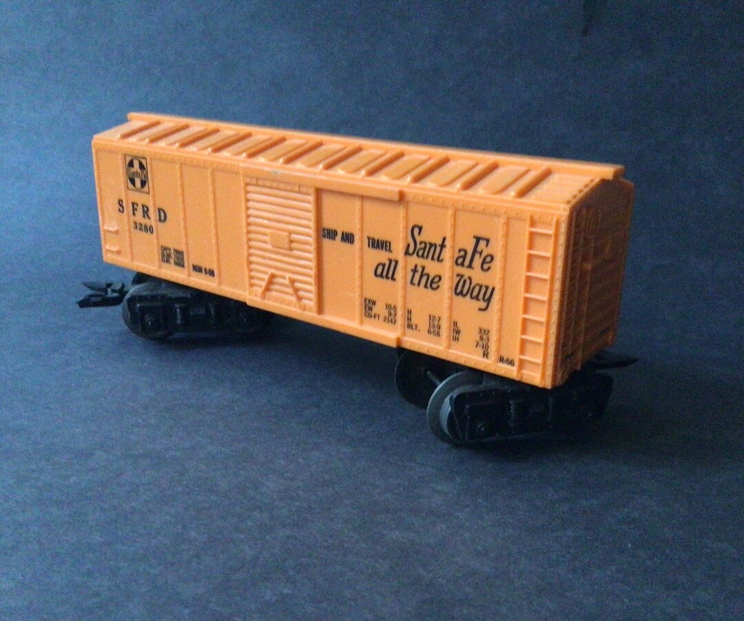 Vintage HO Scale Marx Santa Fe SFRD 3281 Orange Box Car for HO Model ...