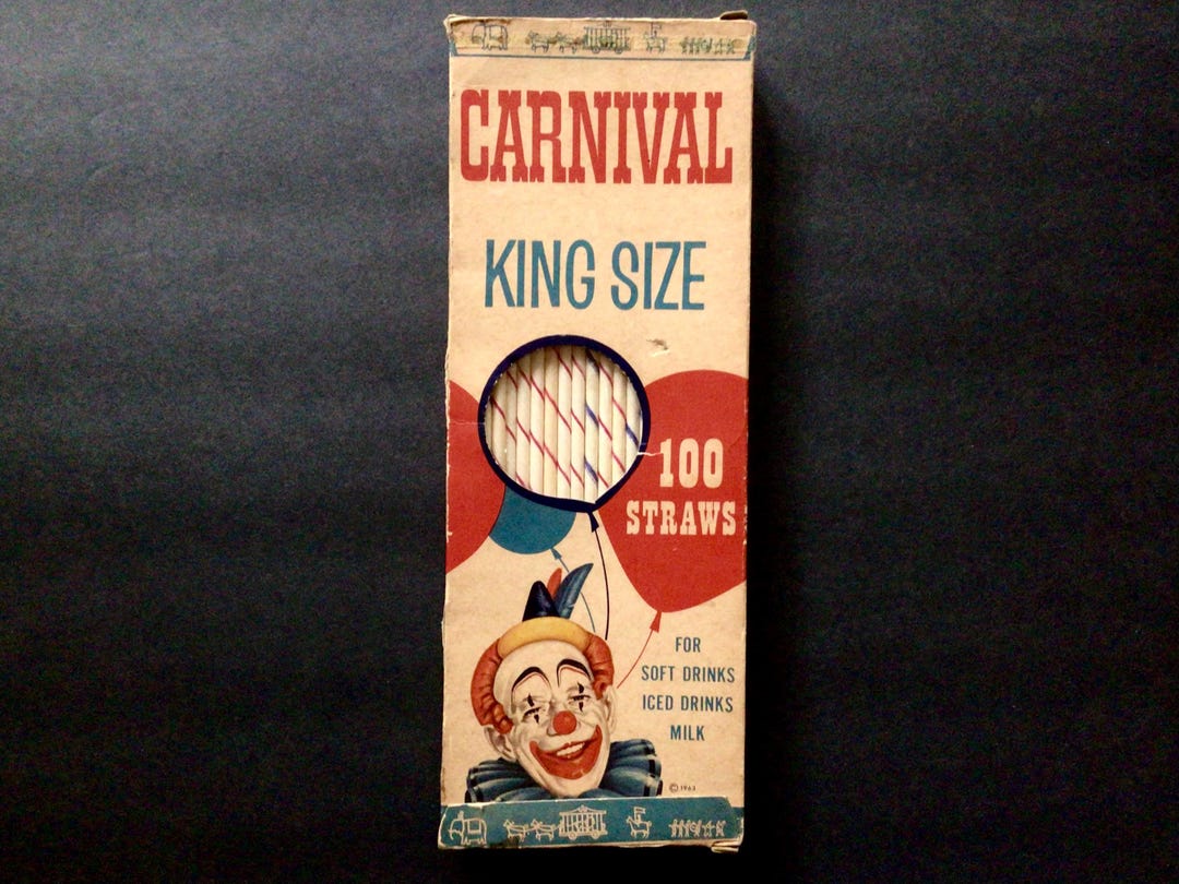 Vintage Carnival Paper Straws: 1963 Circus Decor, Made in USA - Etsy