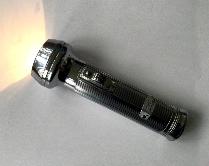 Vintage Sears Explorer Flashlight, 1960s Made in USA, Metal Flashlight ...