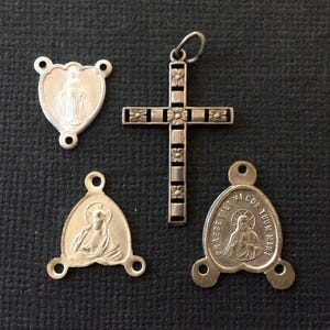 Beautiful Cross and 3 Rosary Connectors From Europe, Catholic Religious ...