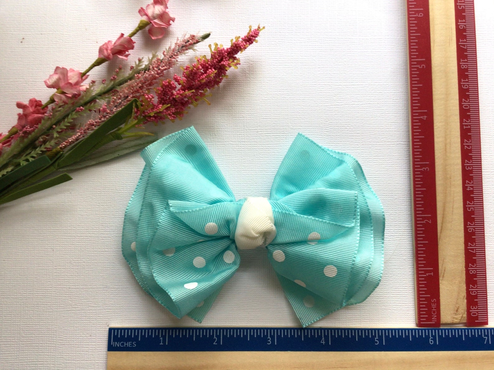 80s Polka Dot Hair Bow Clip Vintage Fabric Hair Clip 5 - Etsy