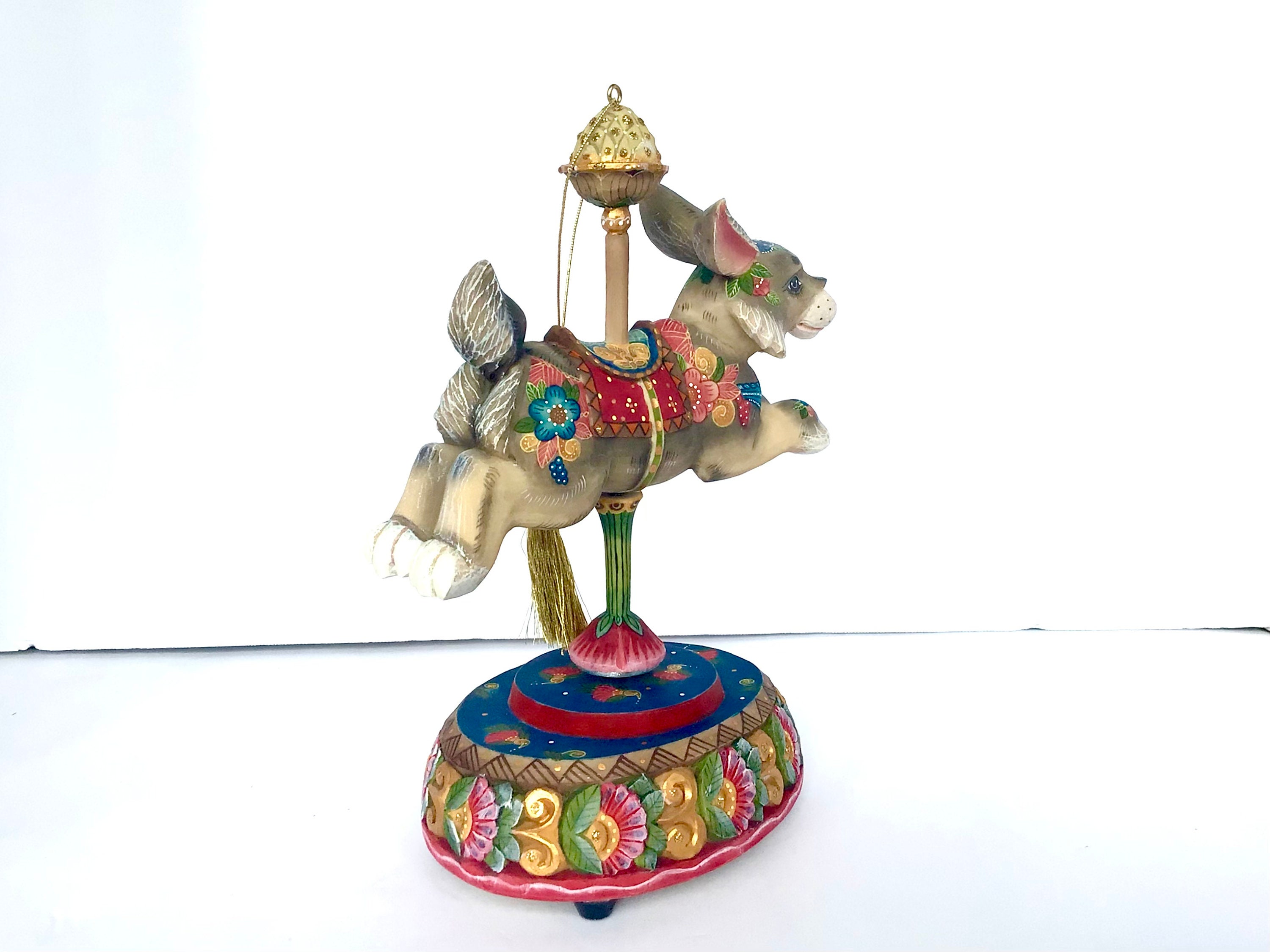 Vintage Music Box Carousel Bunny Limited Ed. Music Box hop - Etsy