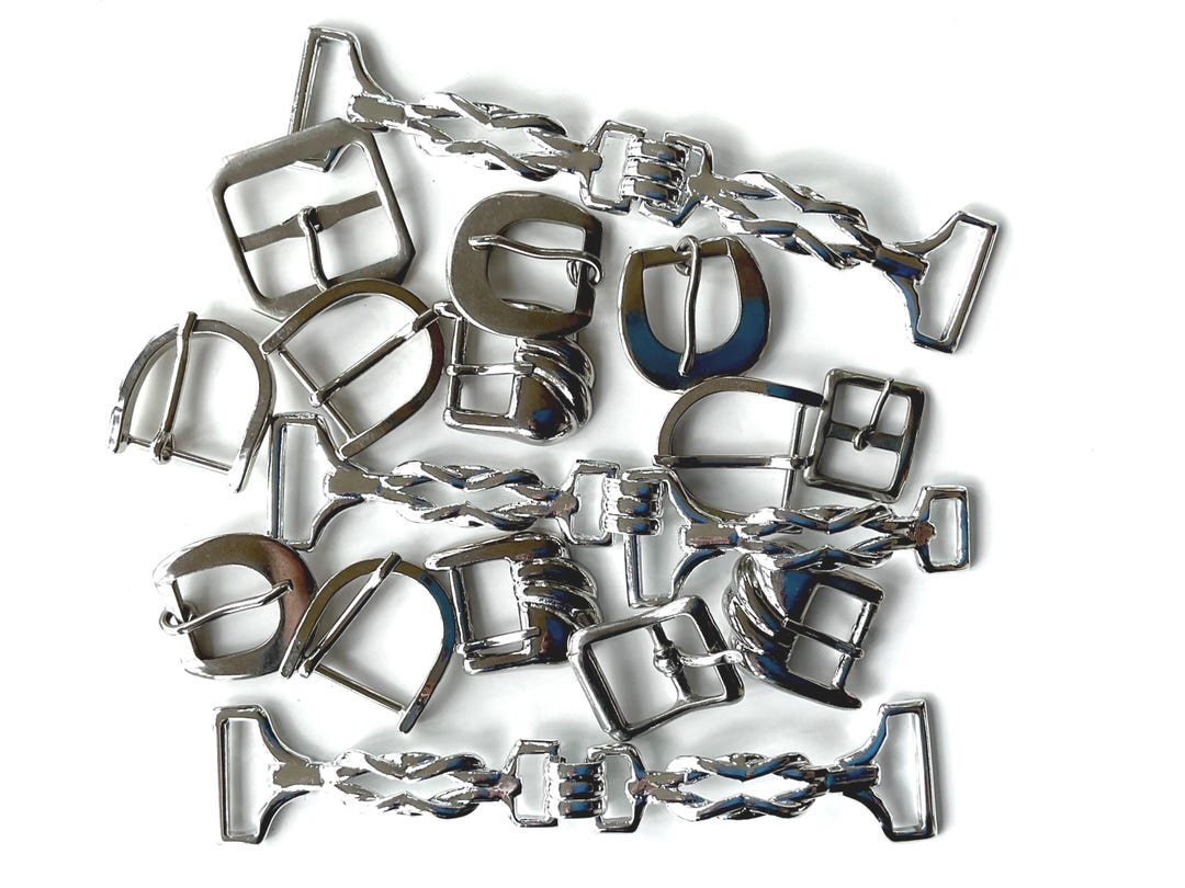 Belt Buckle Lot, 17 Silver Belt Buckles From 1970s, Metal Buckles for ...