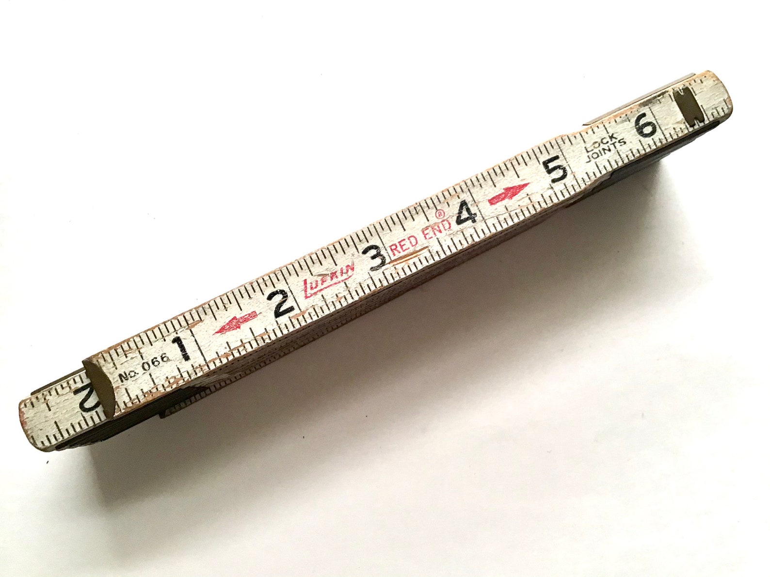 Vintage Measuring Tape Wooden Lufkin Red End Folding Ruler - Etsy