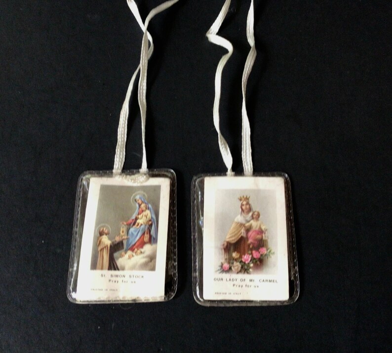 Vintage 1950s Prayer Scapular: Handmade Religious Medallion - Etsy