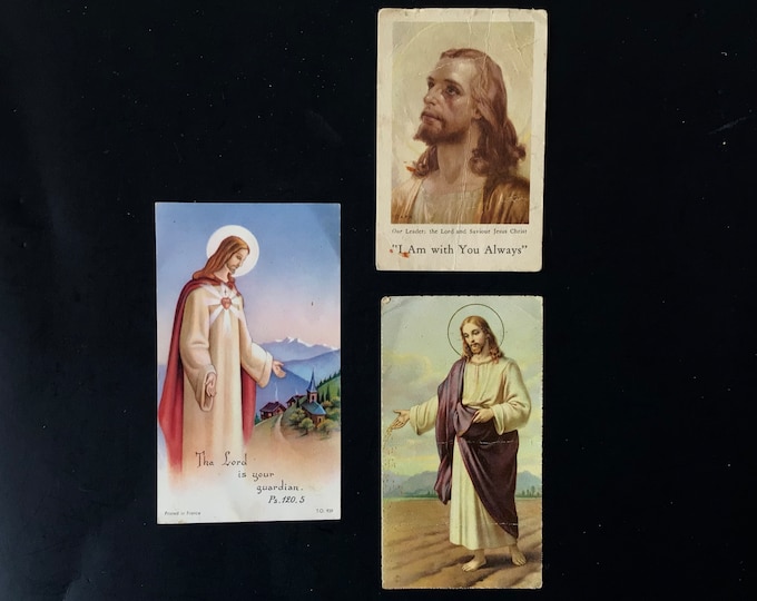 3 Vintage Holy Card, Vintage Prayer Card, Lord & Savior Jesus Christ ...