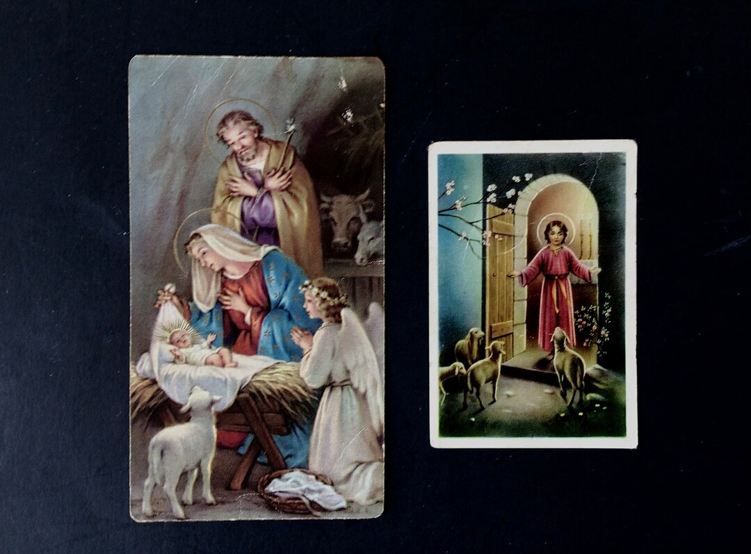 Vintage Christmas Prayer Cards: Italian Baby Jesus Devotional Prints - Etsy