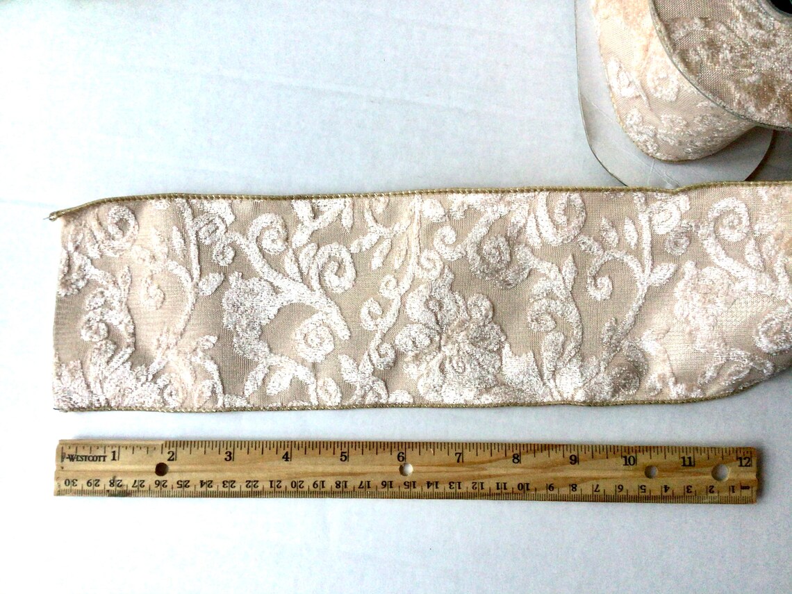 Vintage Wire Ribbon Vintage Border Trim 4 Wide Embroidered - Etsy