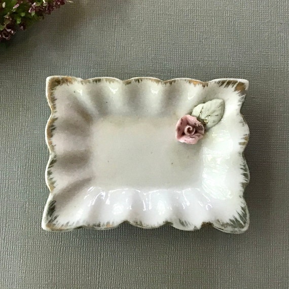 Small Vintage Porcelain Dish, French Jewelry Dish For… - Gem