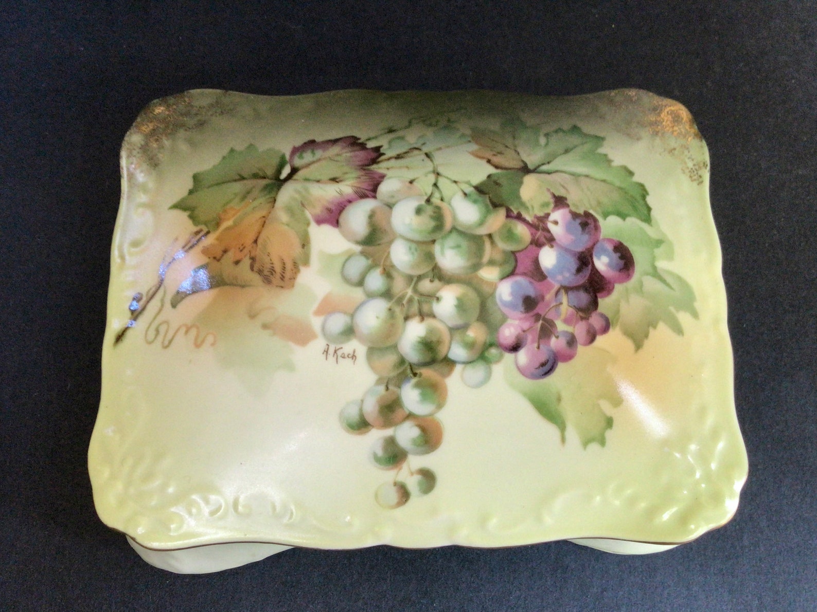 Antique Porcelain Box With Lid A & C Bavaria Koch Signed | Etsy