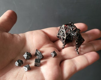 7-die Metal Micro Dice Set for D&D Dungeons and Dragons Polyhedral RPG ...