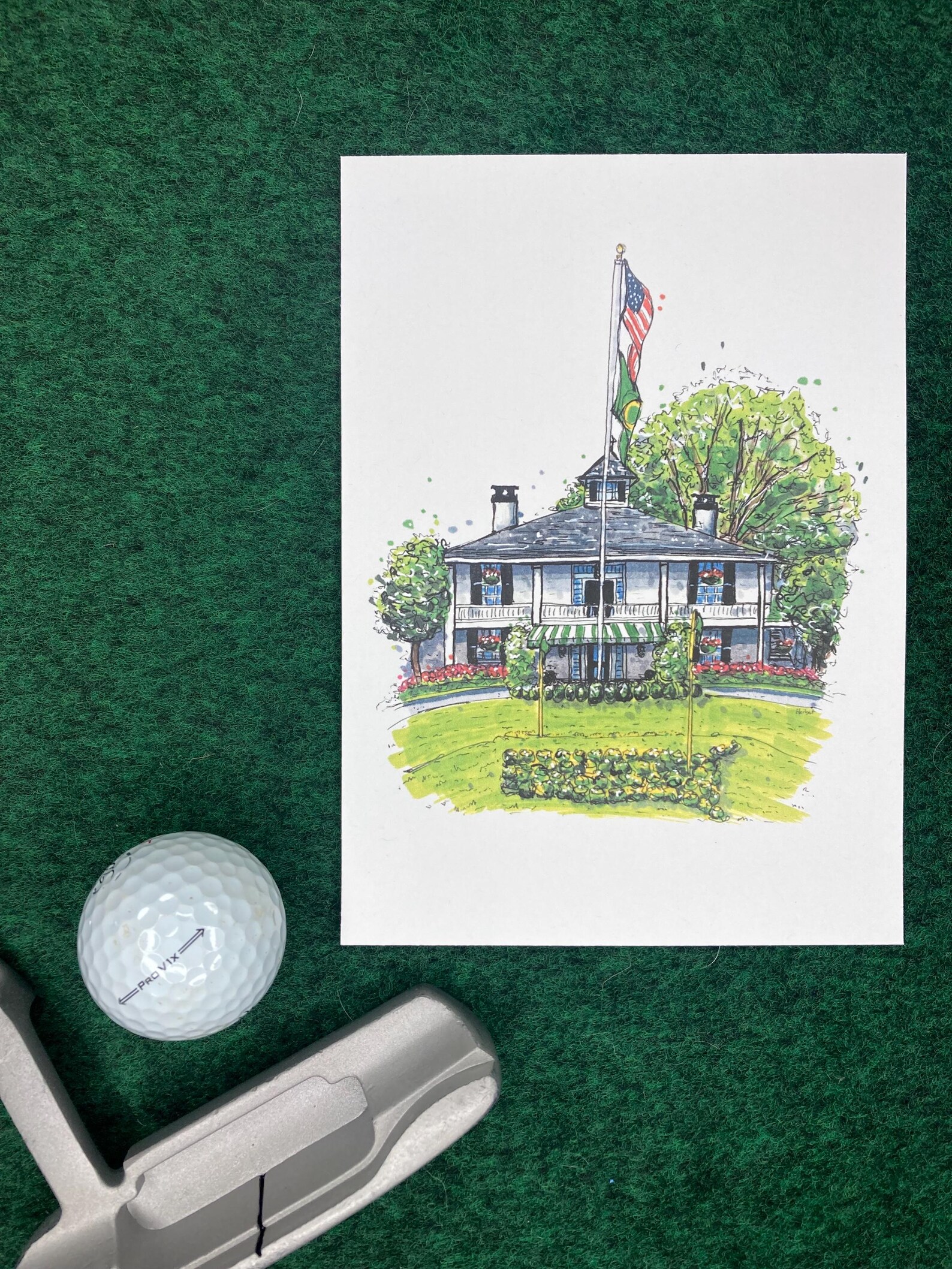 Augusta National Golf Club Art | the Masters | Original Marker Drawing ...