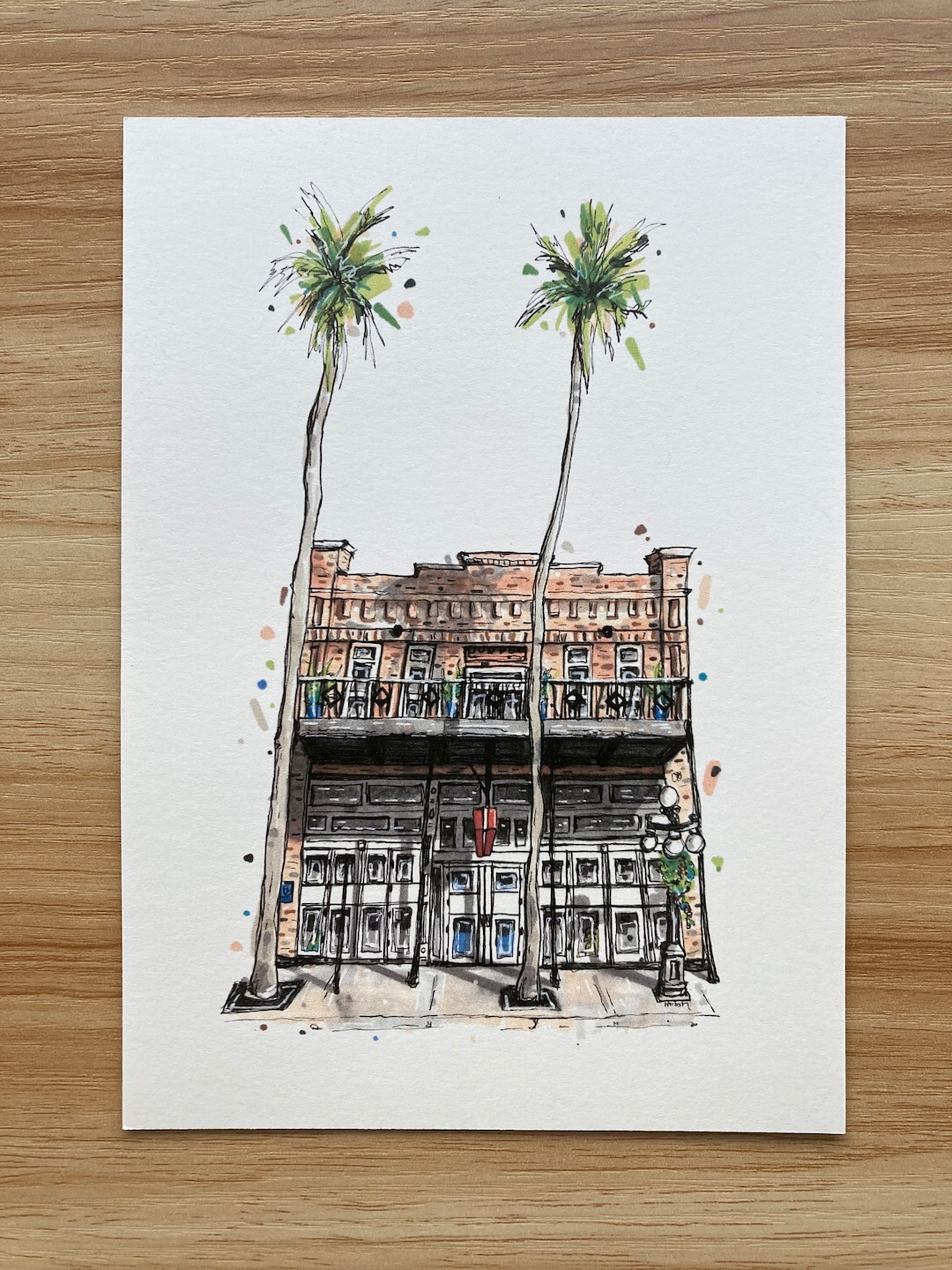 Ybor City Building Illustration Print | Urban Sketch Drawing | City ...