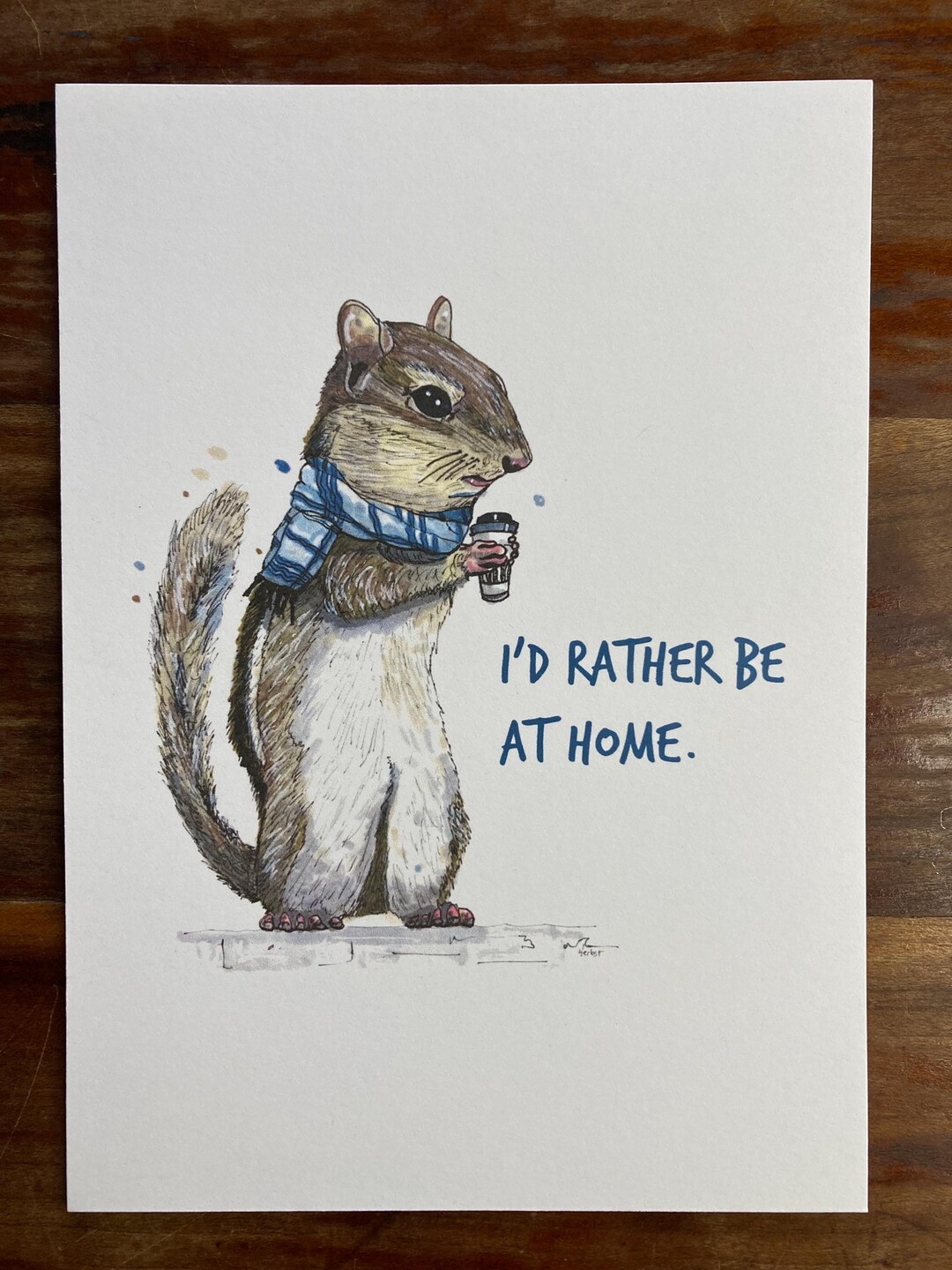 Introverted Chipmunk Illustration | Funny Animal Art | Gifts for ...