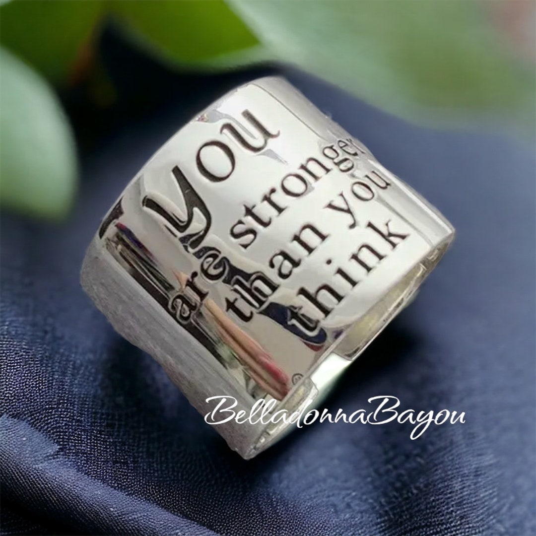 Sterling Silver Wide Band Adjustable Inspiration Ring, Cigar Band Ring ...