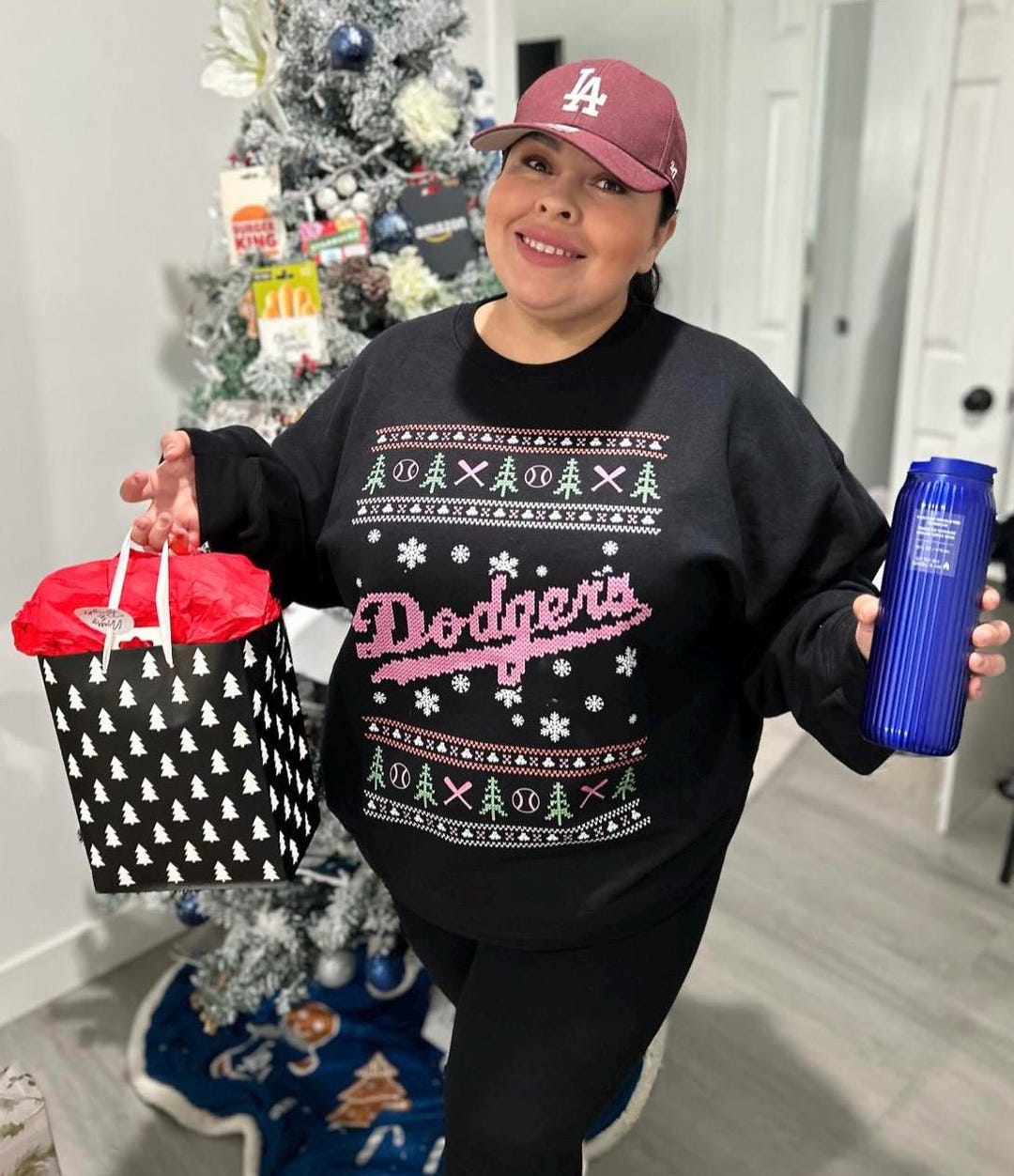 Pink LA Dodgers Christmas Sweater Png Svg File - Etsy