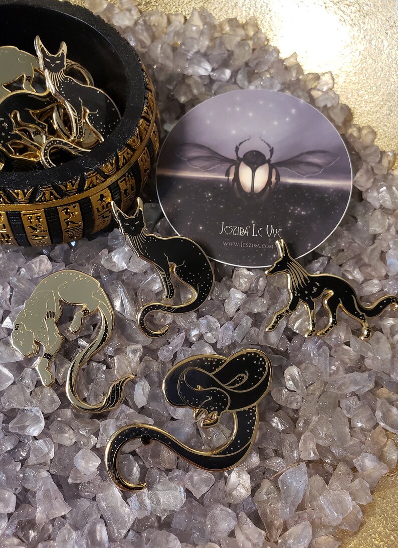 Anubis Pin Egyptian Mythology Hard Enamel Black and Gold - Etsy