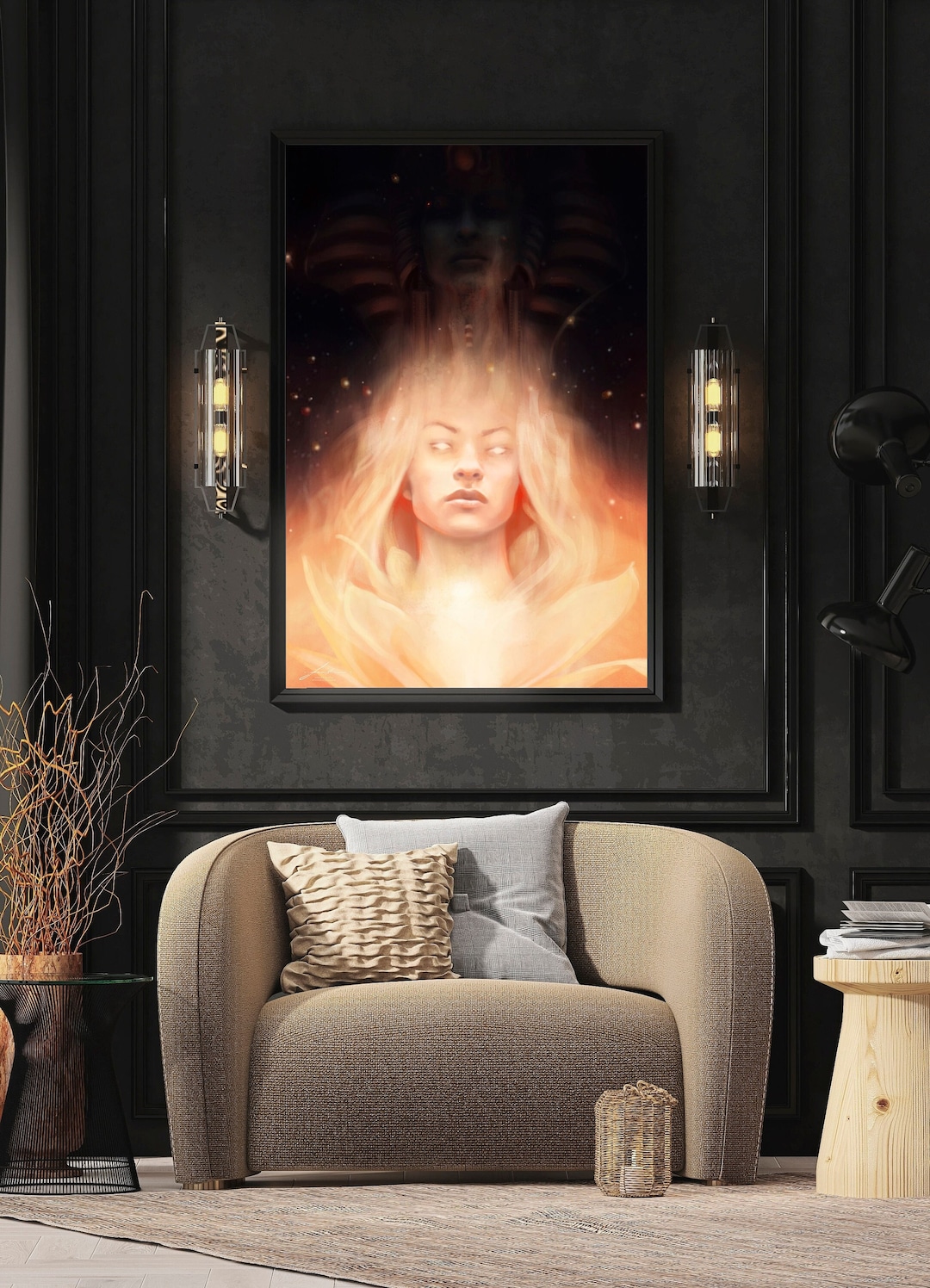 Ra art Print Egyptian Mythology Painting Sun God Creator Solar Fire ...