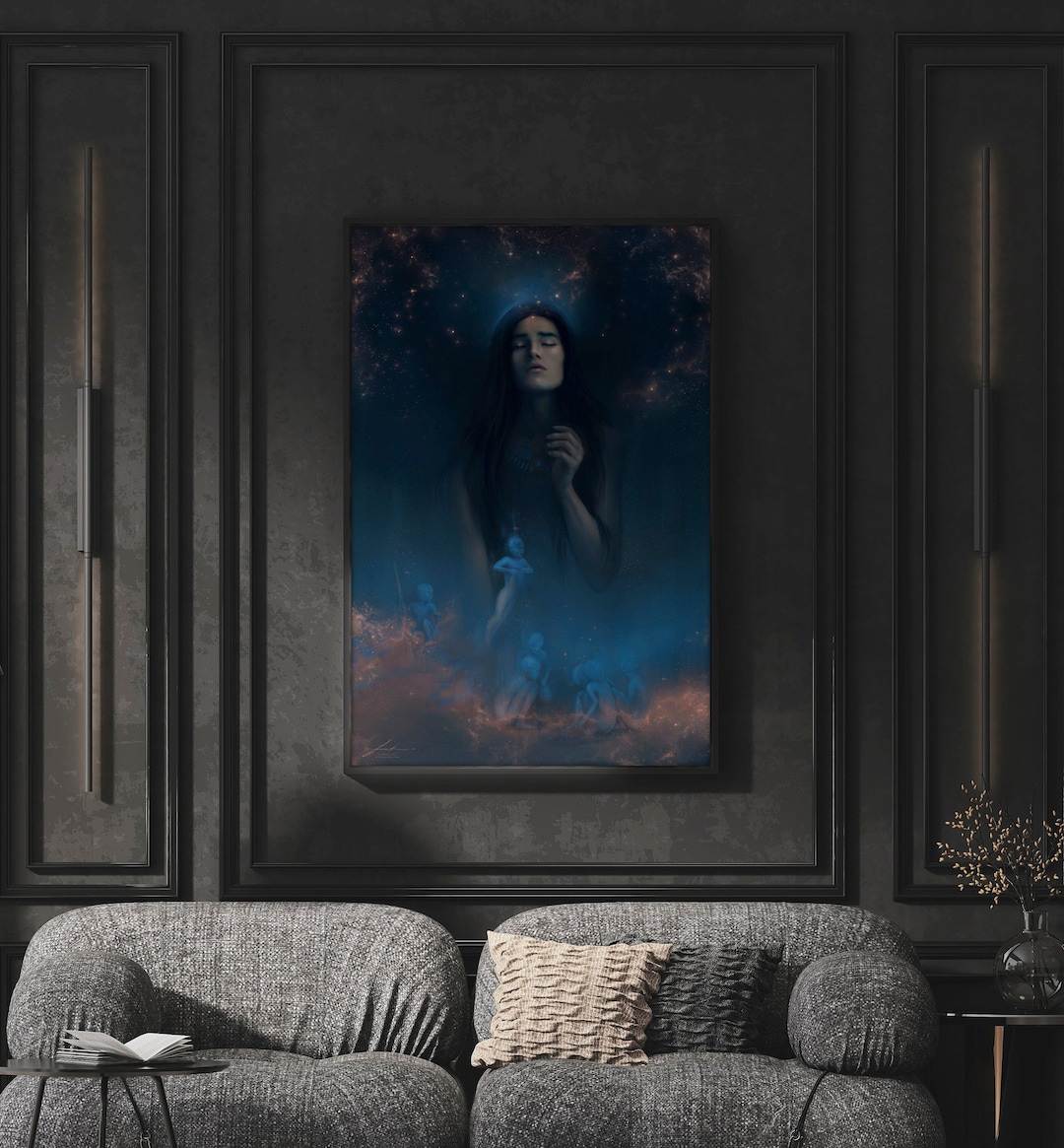 Atum [art Print] Egyptian Mythology Painting - Creator God Sun Setting ...