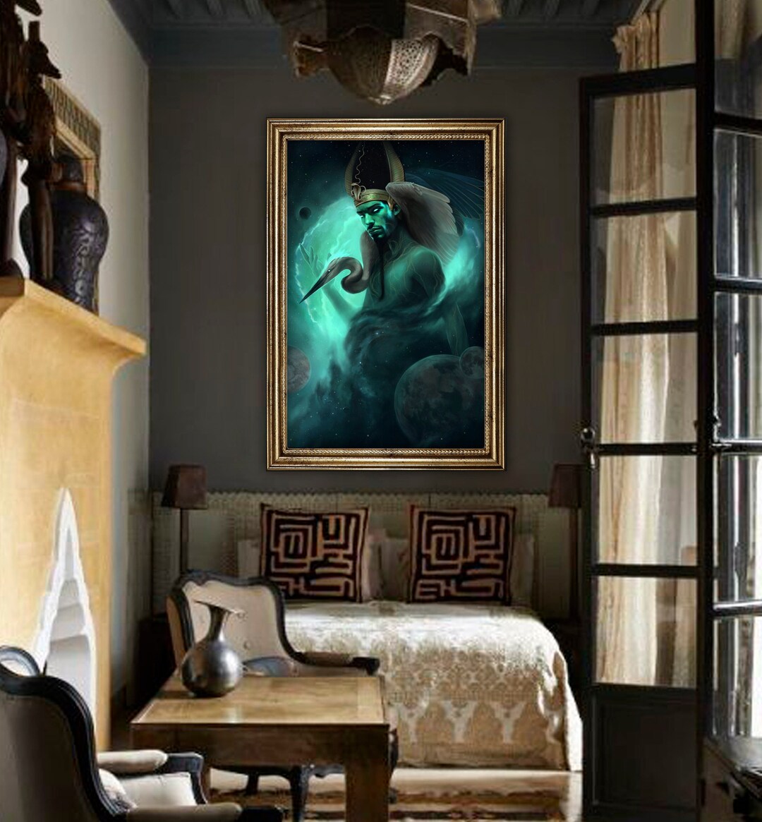 Osiris art Print Egyptian Mythology Painting God of Life and Death Lord ...
