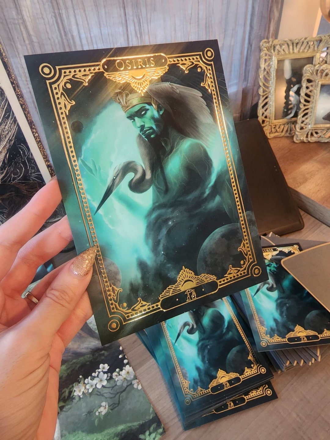 Osiris gold Foil Mini Print Egyptian Mythology God of Life and Death ...