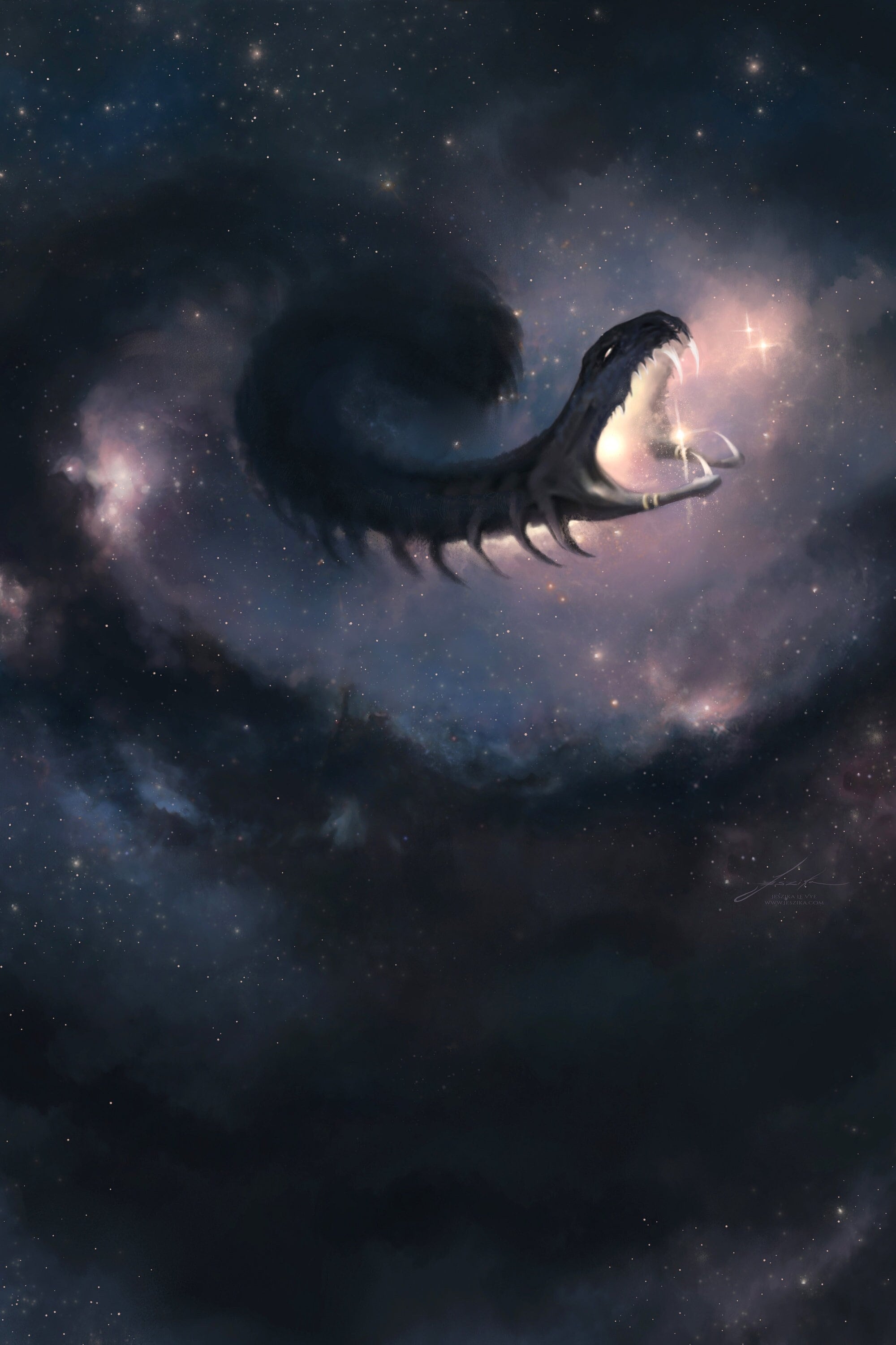 Apep [art Print] Egyptian Mythology Painting - Cosmic Serpent Devouring ...