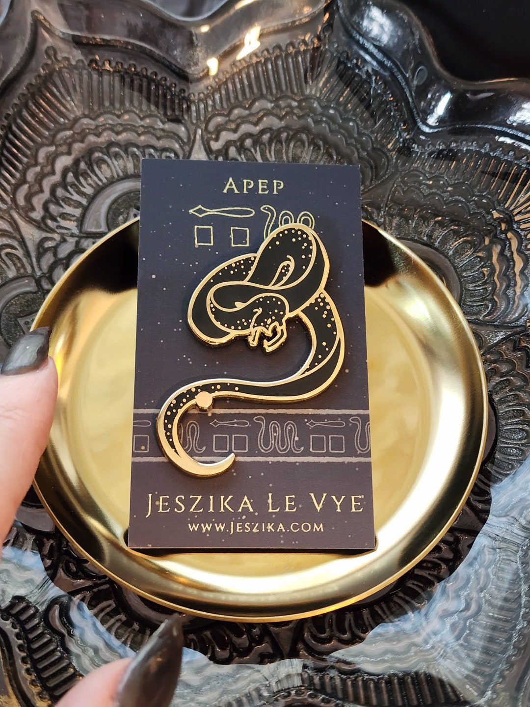 Apep Pin Apophis Pin Egyptian Mythology Hard Enamel Black and Gold ...