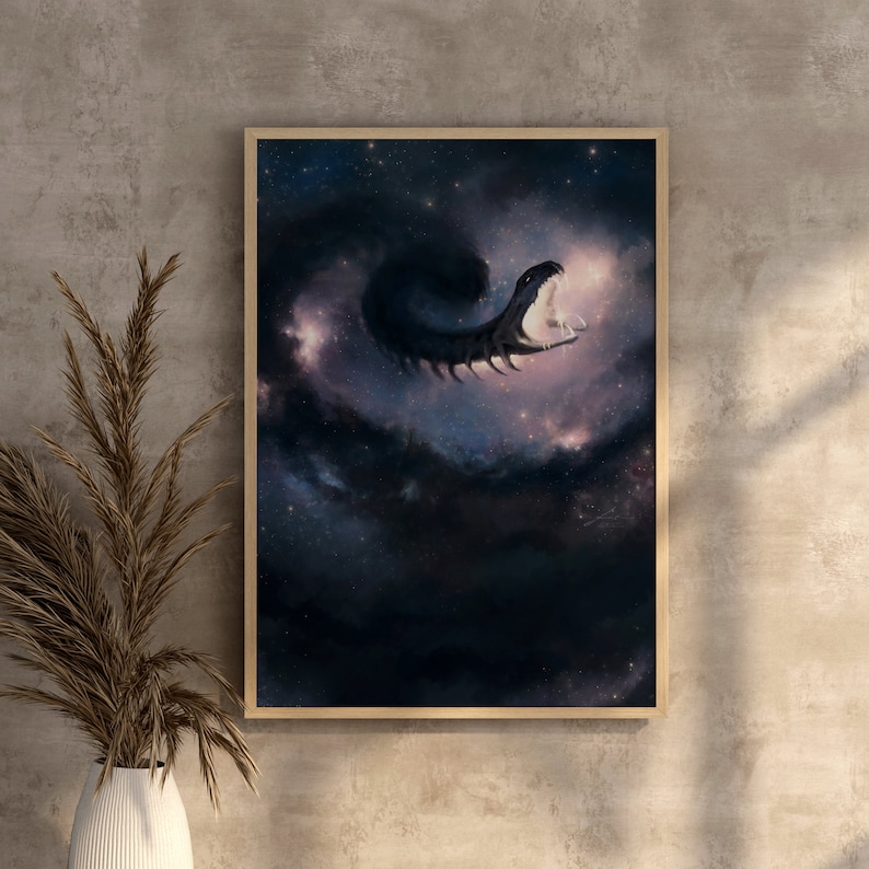 Apep [art Print] Egyptian Mythology Painting - Cosmic Serpent Devouring ...
