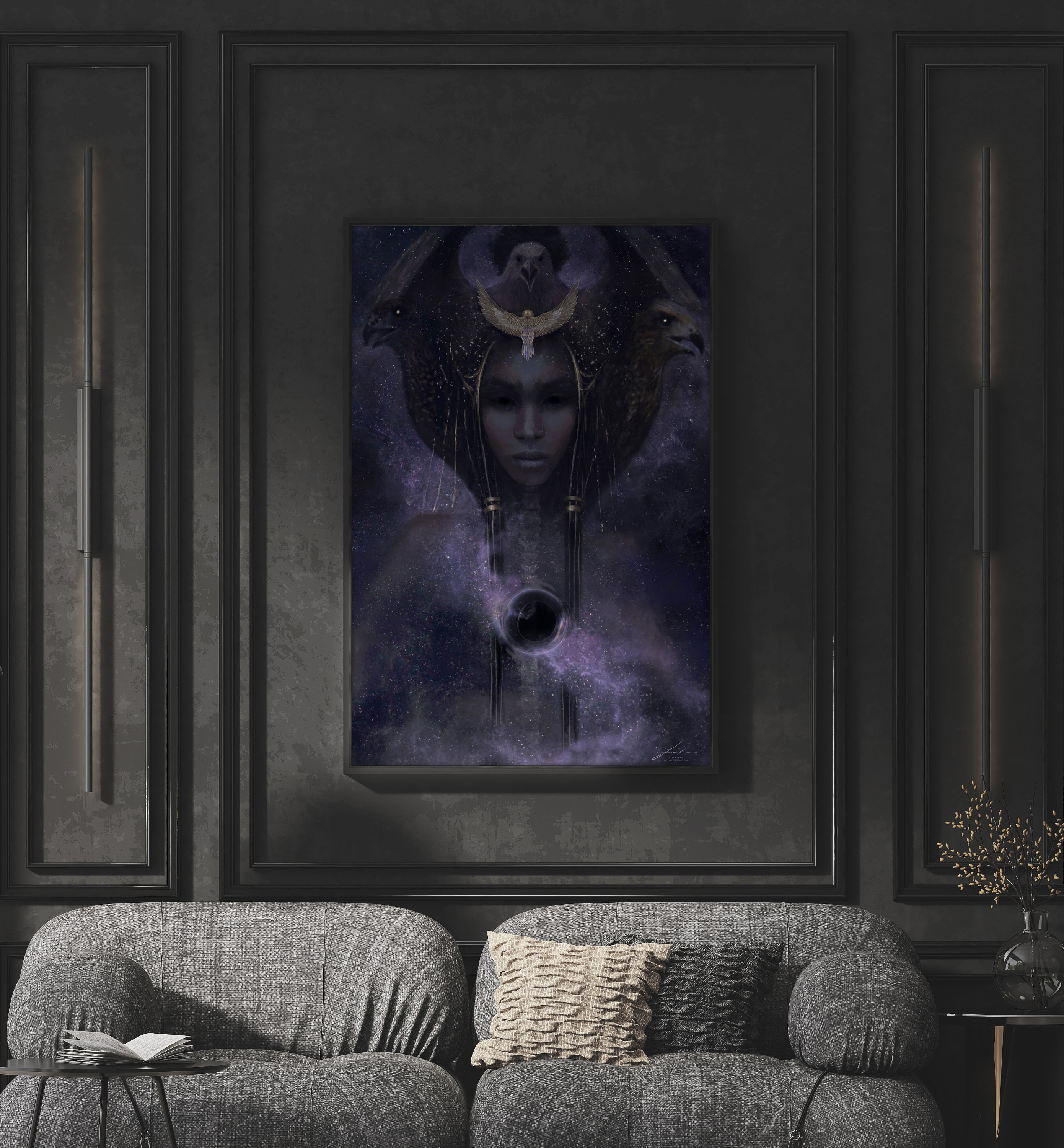 Nephthys art Print Egyptian Mythology Painting Goddess of - Etsy