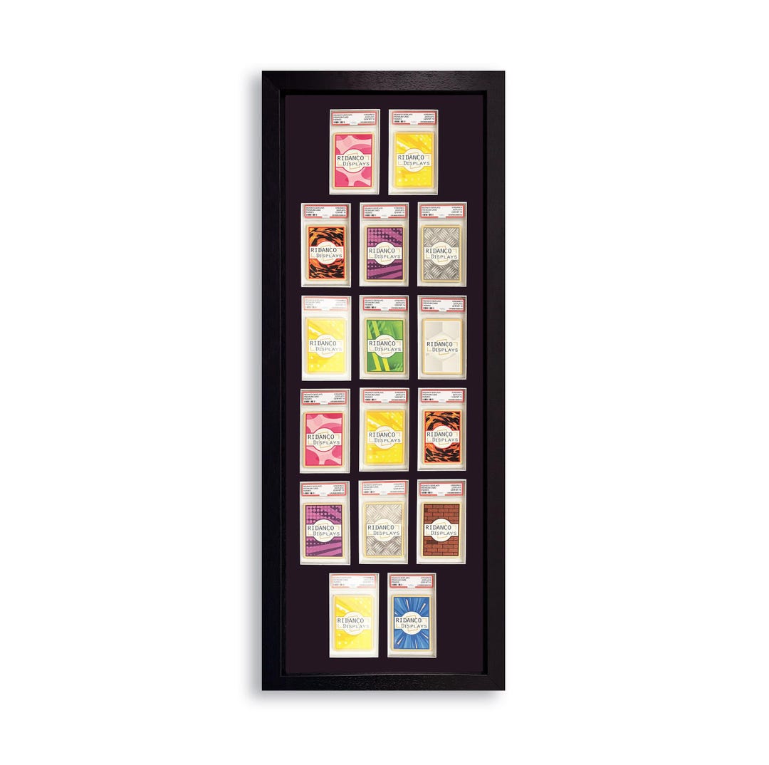 Black Graded Slab 16 Card Frame, UV Protective, PSA, Beckett, Mtg, Ace ...