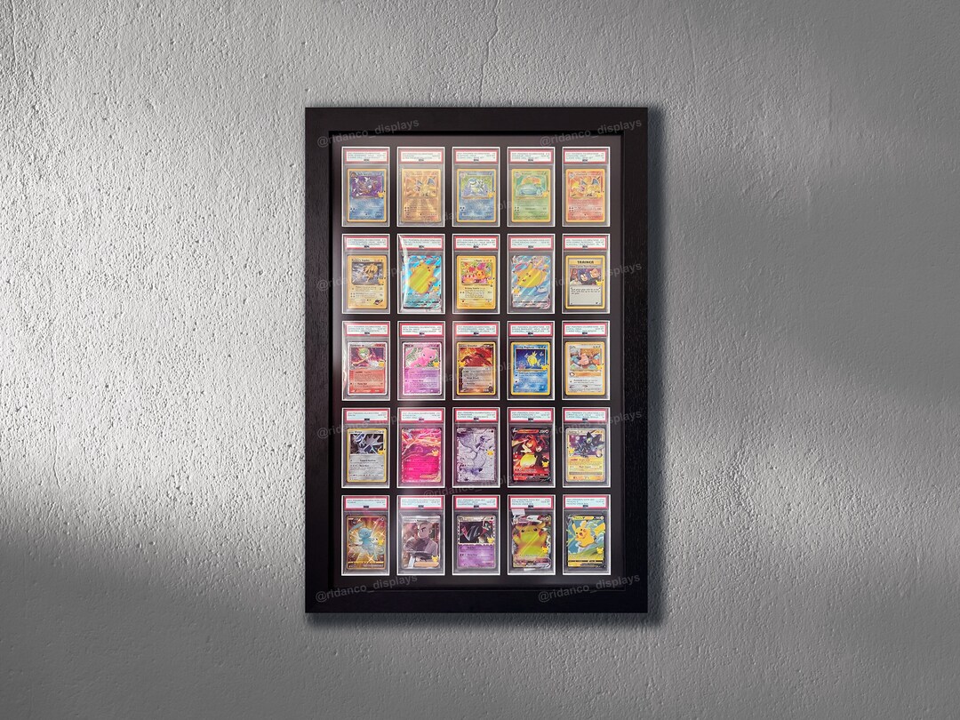 Black Graded Slab 25 Card Frame, Premium With UV Protection, PSA ...