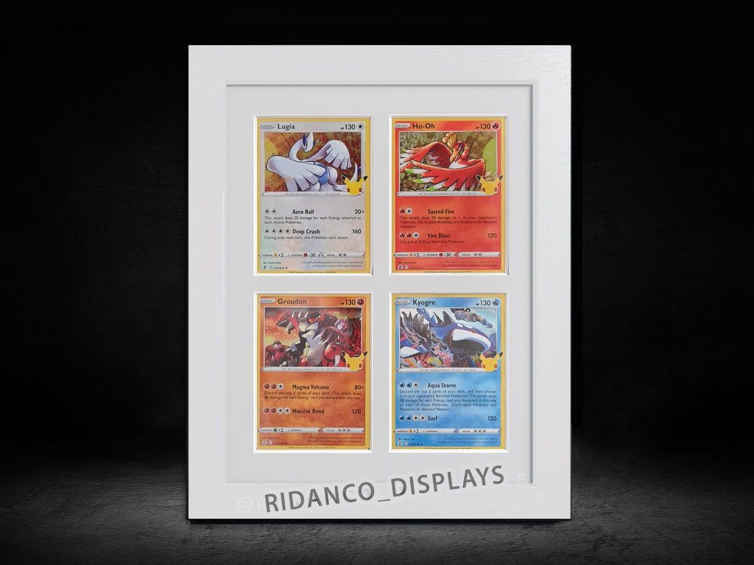 White 4 Trading Card Frame for Raw Cards With Optional UV Protection ...