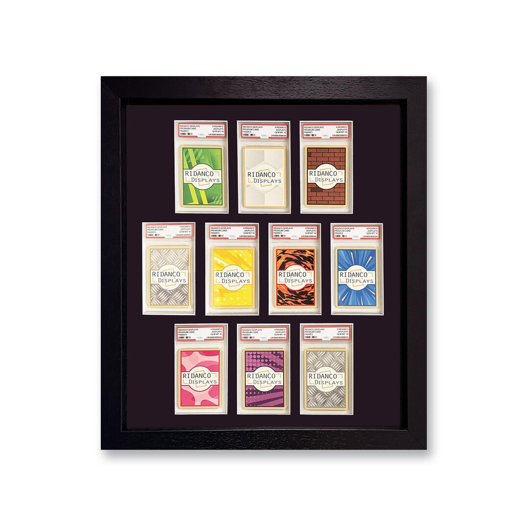 Black Graded Slab 10 Card Frame, UV Protective, PSA, Beckett, Mtg, Ace ...