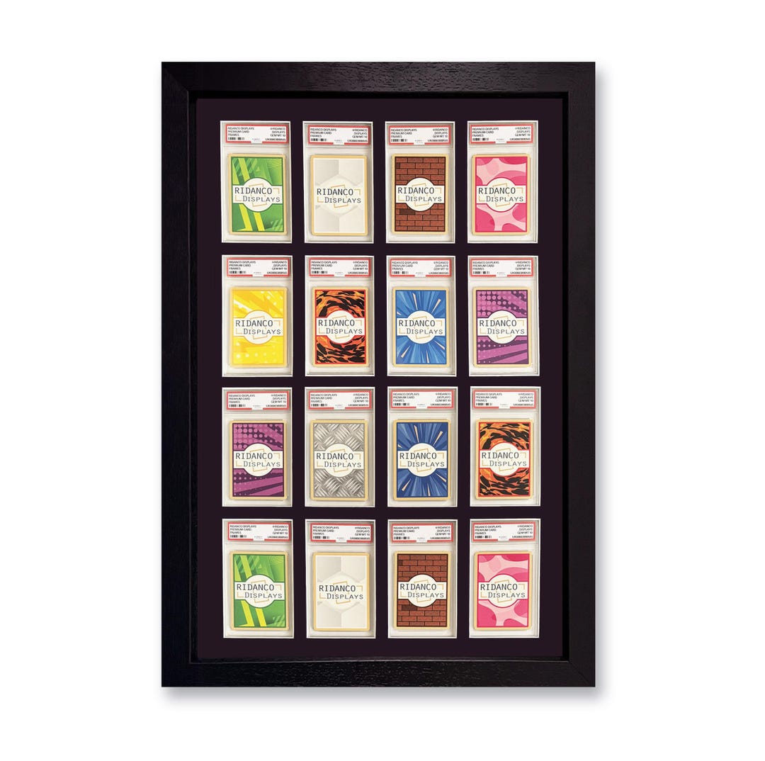 Black Graded Slab 16 Card Frame, UV Protective, PSA, Beckett, Mtg, Ace ...