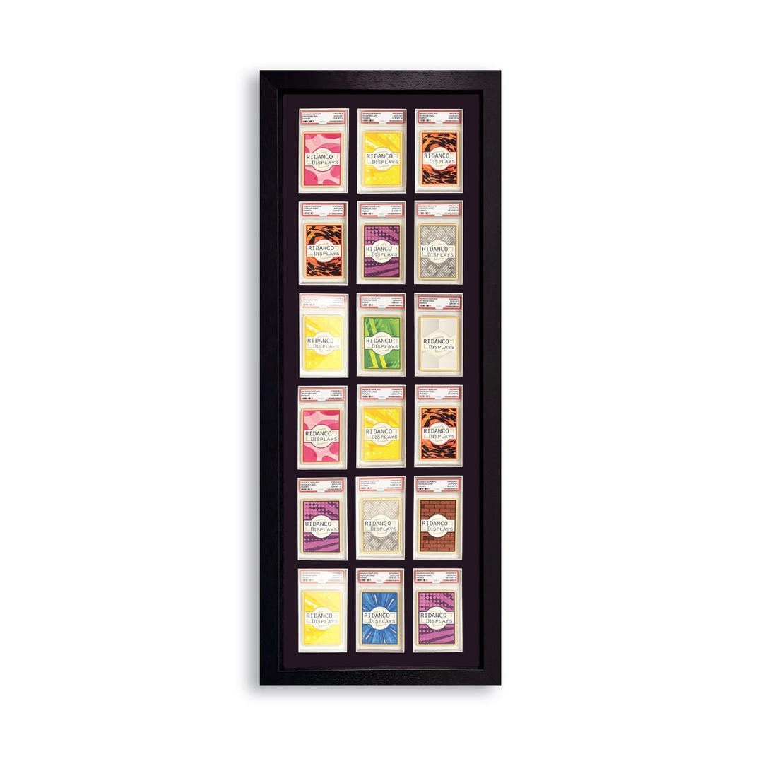 Black Graded Slab 18 Card Frame, UV Protective, PSA, Beckett, Mtg, Ace ...