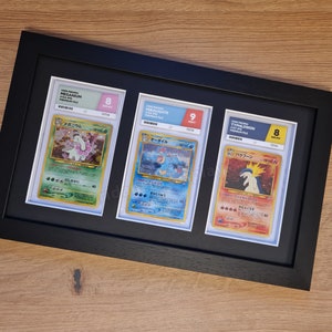 Black Graded Slab 3 Card Frame With Optional UV Protection, PSA ...