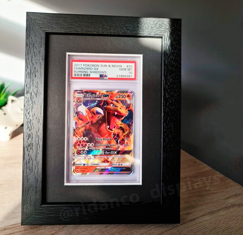 Black Graded Slab 1 Card Frame With Optional UV Protection, PSA ...