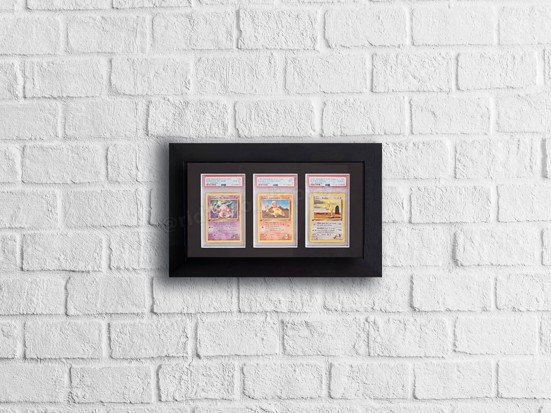 Black Graded Slab 3 Card Frame With Optional UV Protection, PSA ...