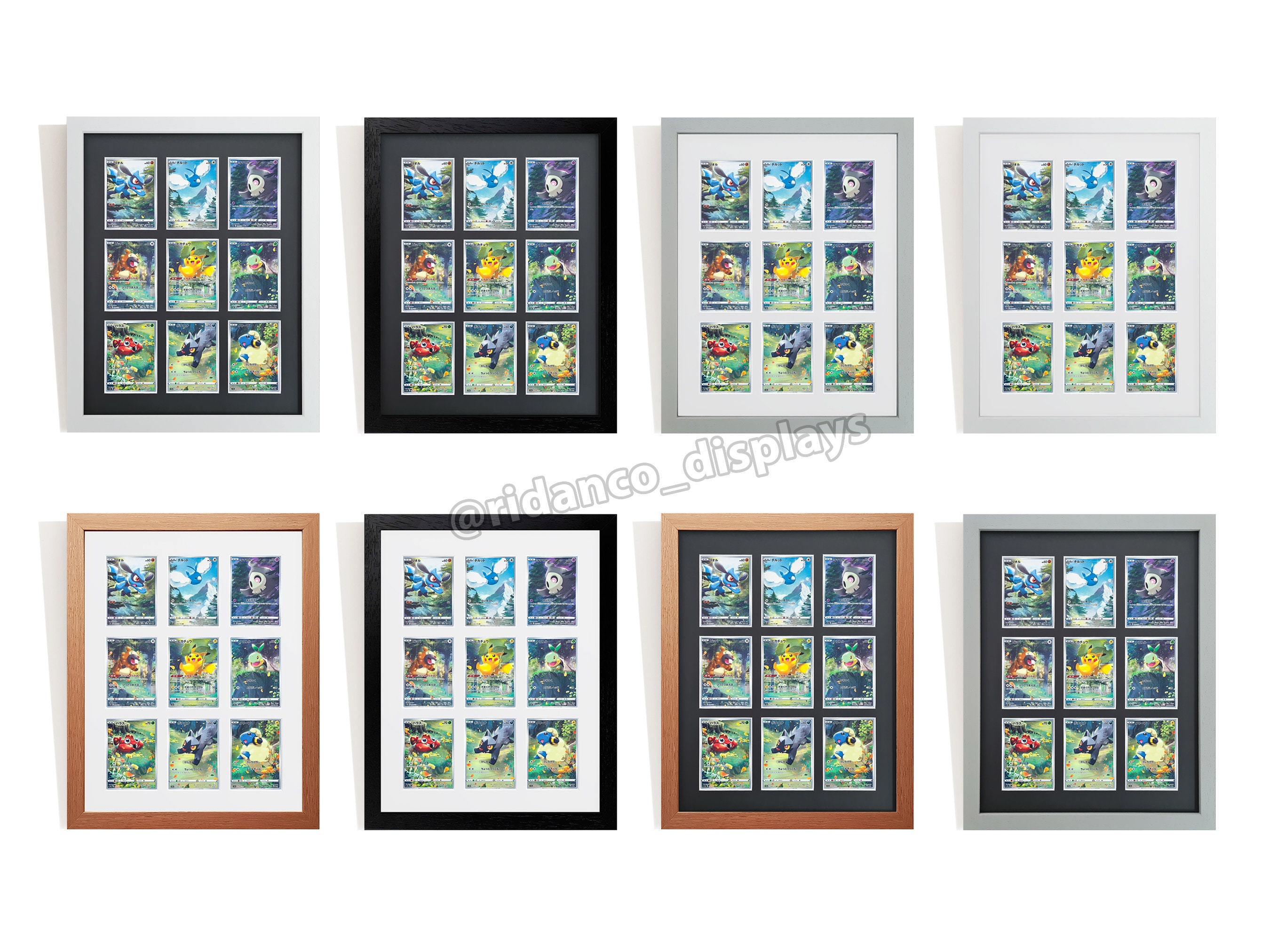 Ridanco 151 Starters 9 Raw Card Extended Art Printed Pokemon Display ...