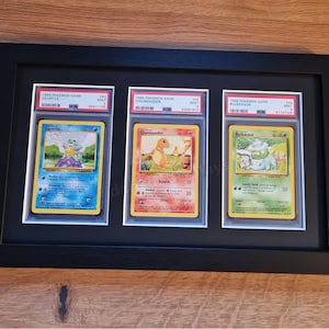 Black Graded Slab 3 Card Frame With Optional UV Protection, PSA ...