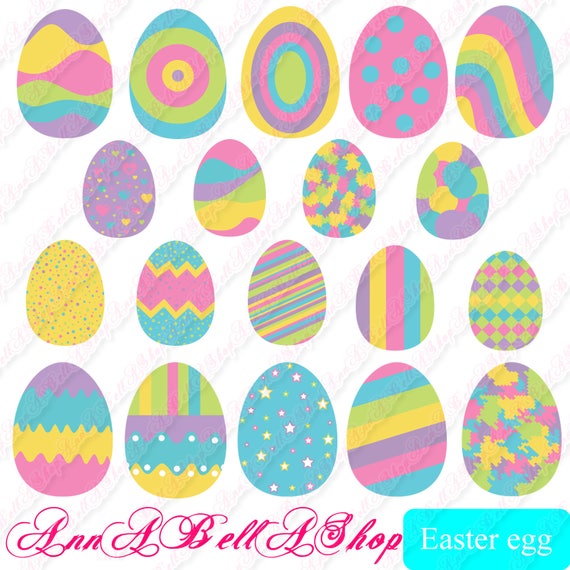Easter Egg Clipart Vector Art Vector Grafics Commercial | Etsy
