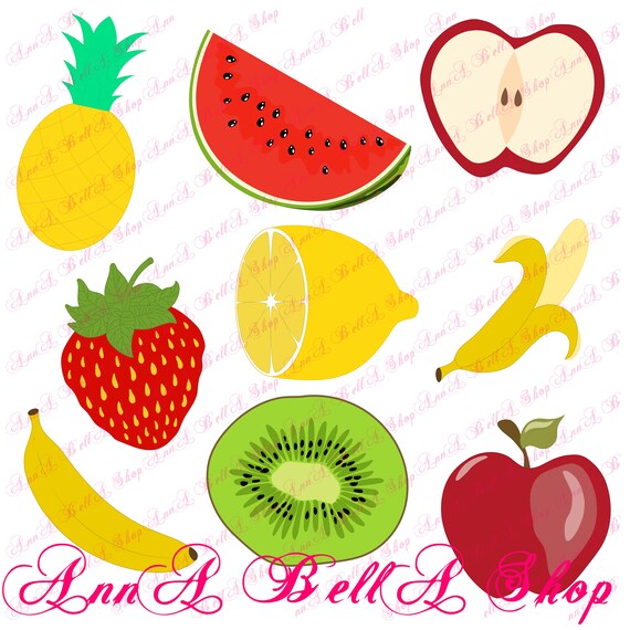 Fruit clipart vector art vector grafics commercial use | Etsy