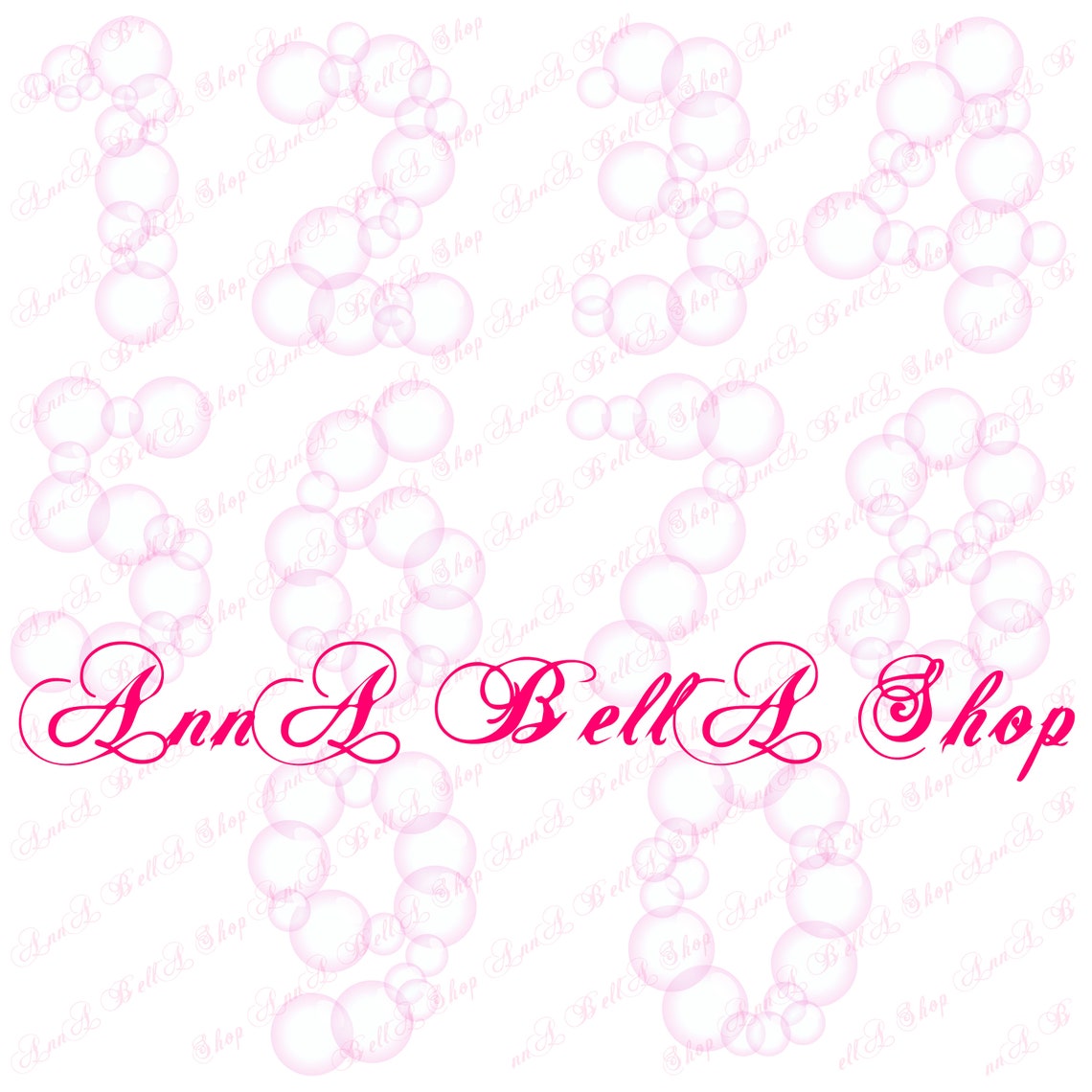 Numbers Bubbles Clipart Vector Art Vector Grafics | Etsy