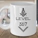 Freemason Coffee Mug Masonic Level 357 Symbol Square and Compass Lodge ...