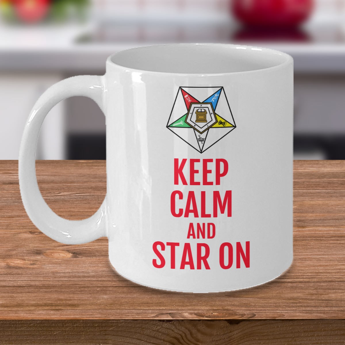 Order of the Eastern Star Coffee Mug - Keep Calm and Star on - Masonic ...