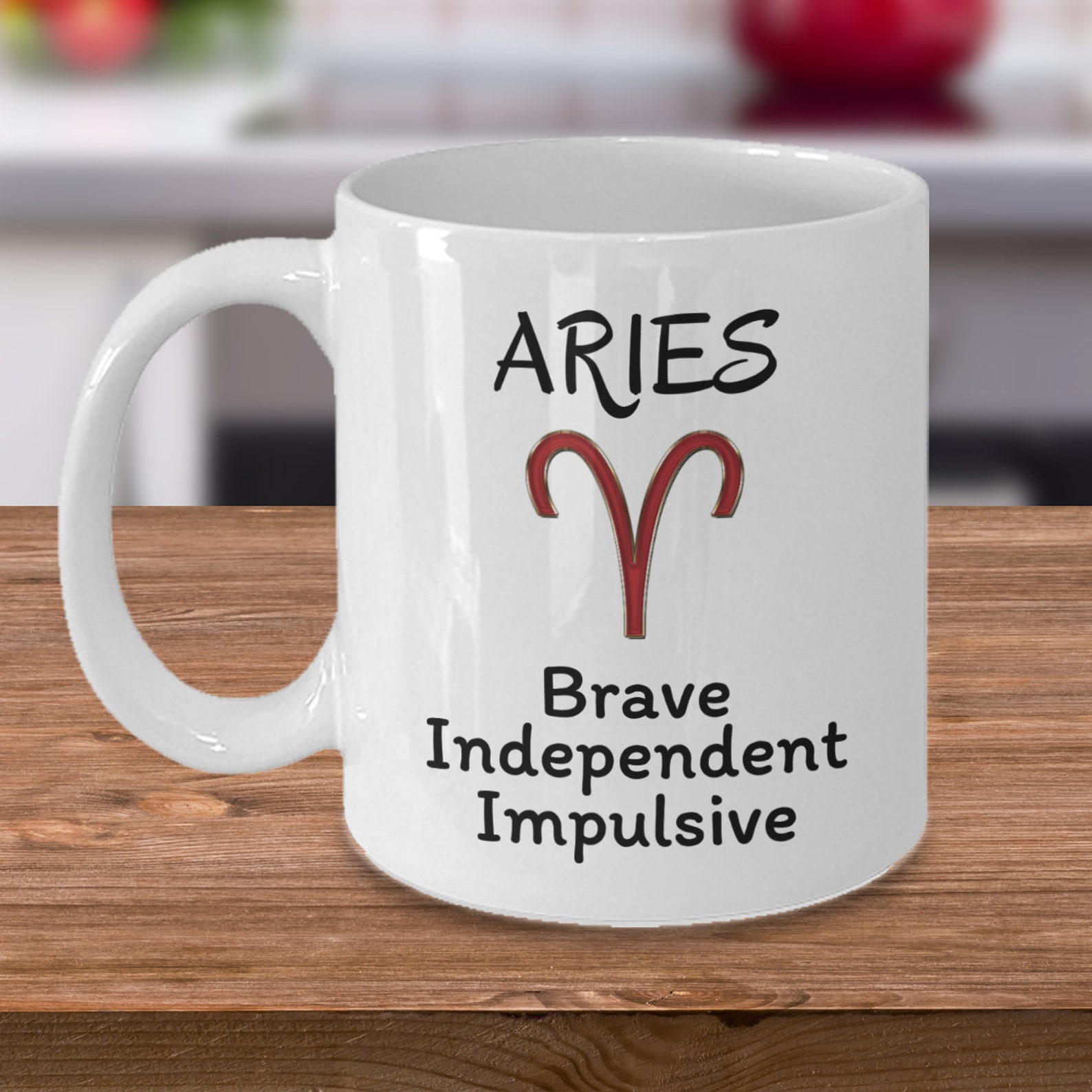 Zodiac Aries personality traits mug Brave Independent | Etsy