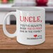 Uncle Mug Funny Uncle Gift From Niece or Nephew Cutest One in the ...