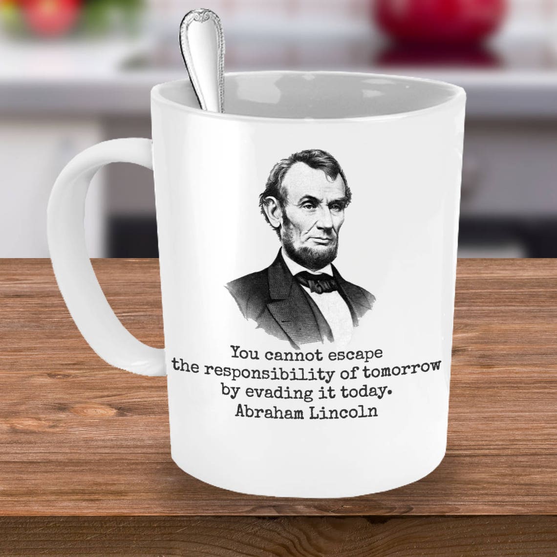 US President Patriotic Coffee Mug - Abraham Lincoln Quote on ...